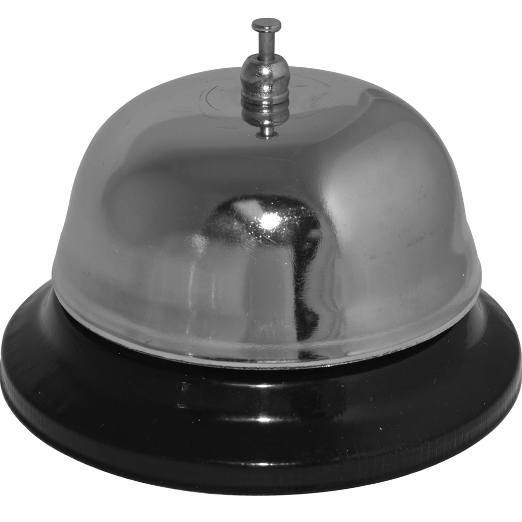 Table/Desk Bell, 4 Base - chrome plated