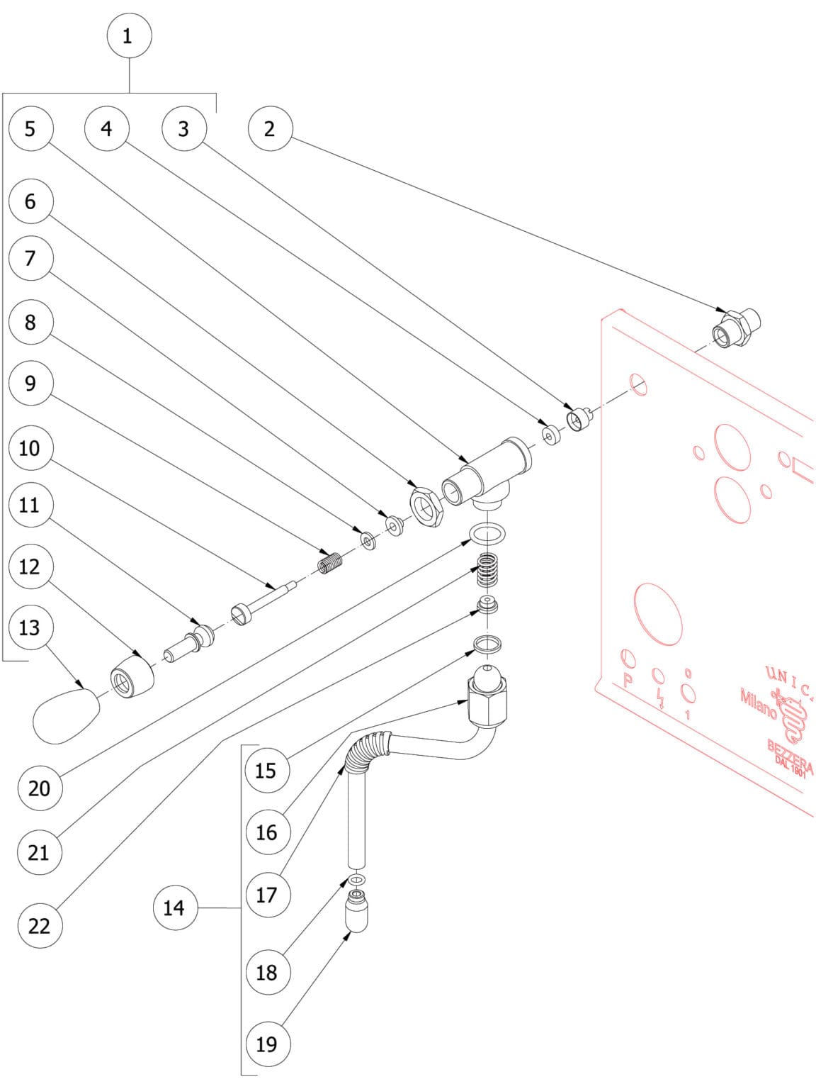 Parts Diagram - Bezzera Unica | 1st-line.com