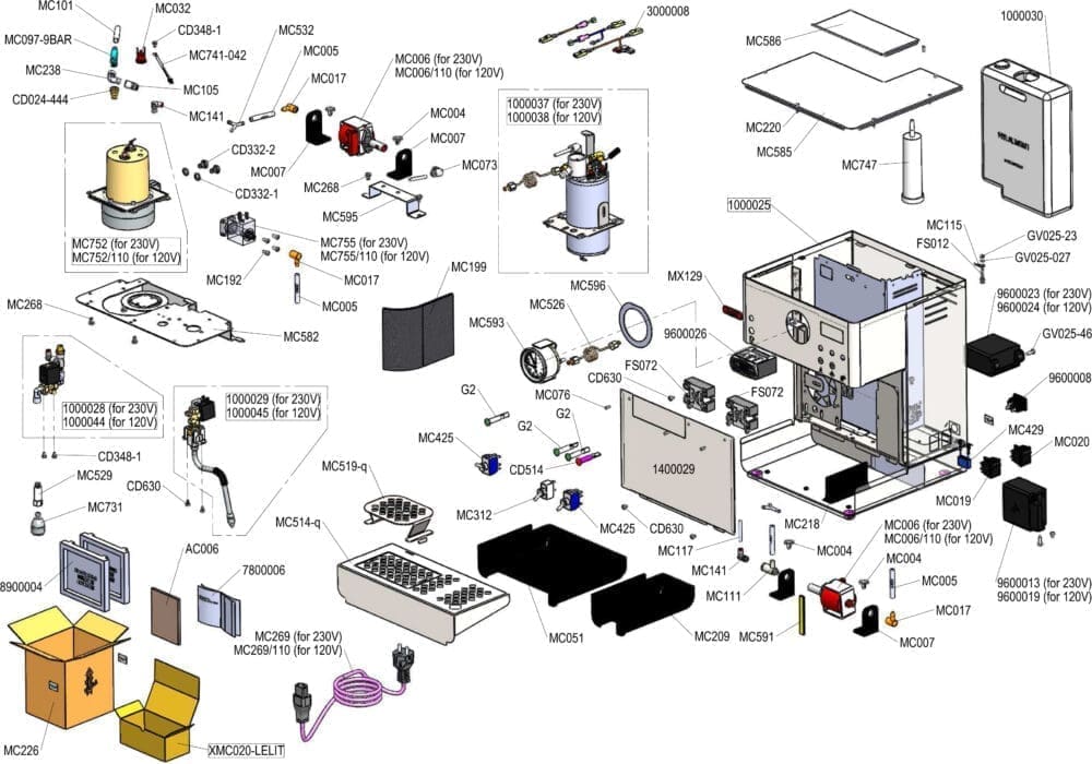Parts Diagram - Lelit PL60PLUSTD Diana | 1st-line Equipment, LLC