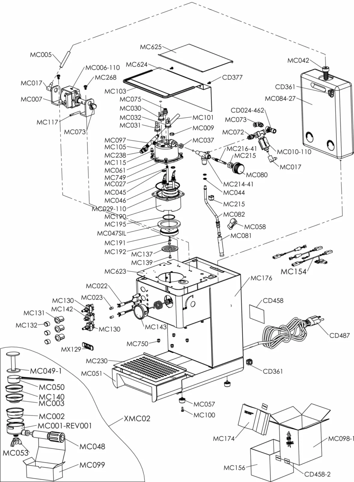 Parts Diagram - Lelit PL41EM Anna | 1st-line.com