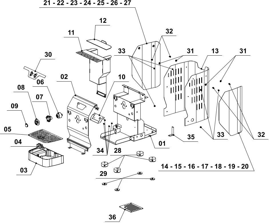 Parts Diagram - VBM Domobar Junior HX | 1st-line.com