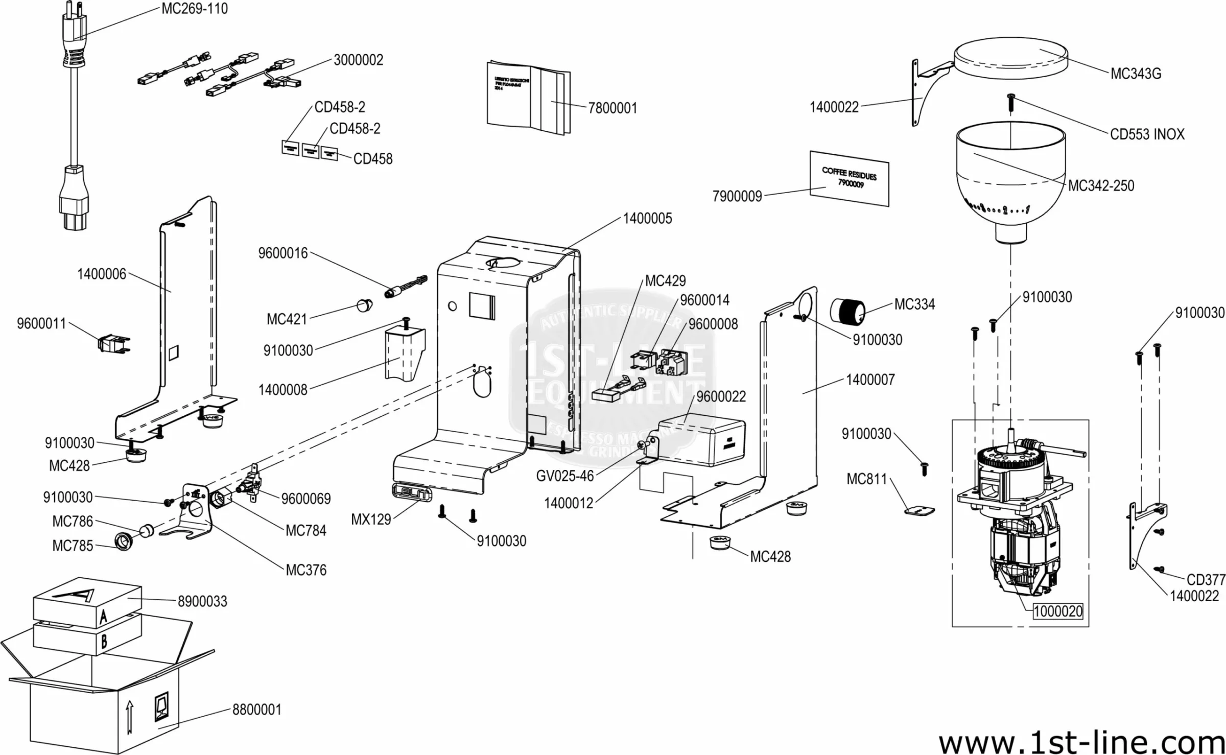 Parts Diagram - Lelit PL044MMT Fred | 1st-line.com