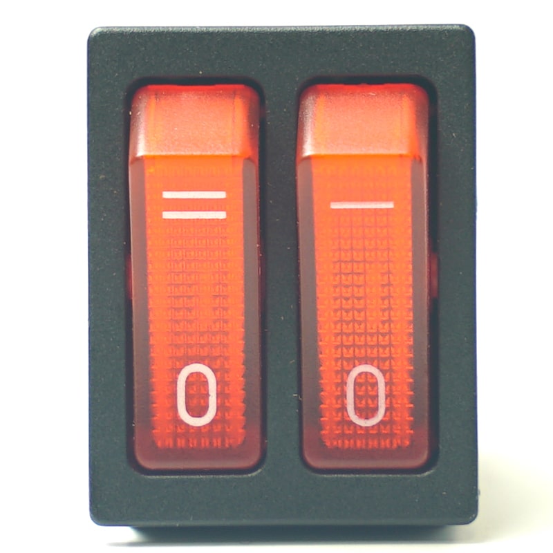 V.1430 RED DOUBLE ROCKER SWITCH 250V 16A - 1st-line Equipment