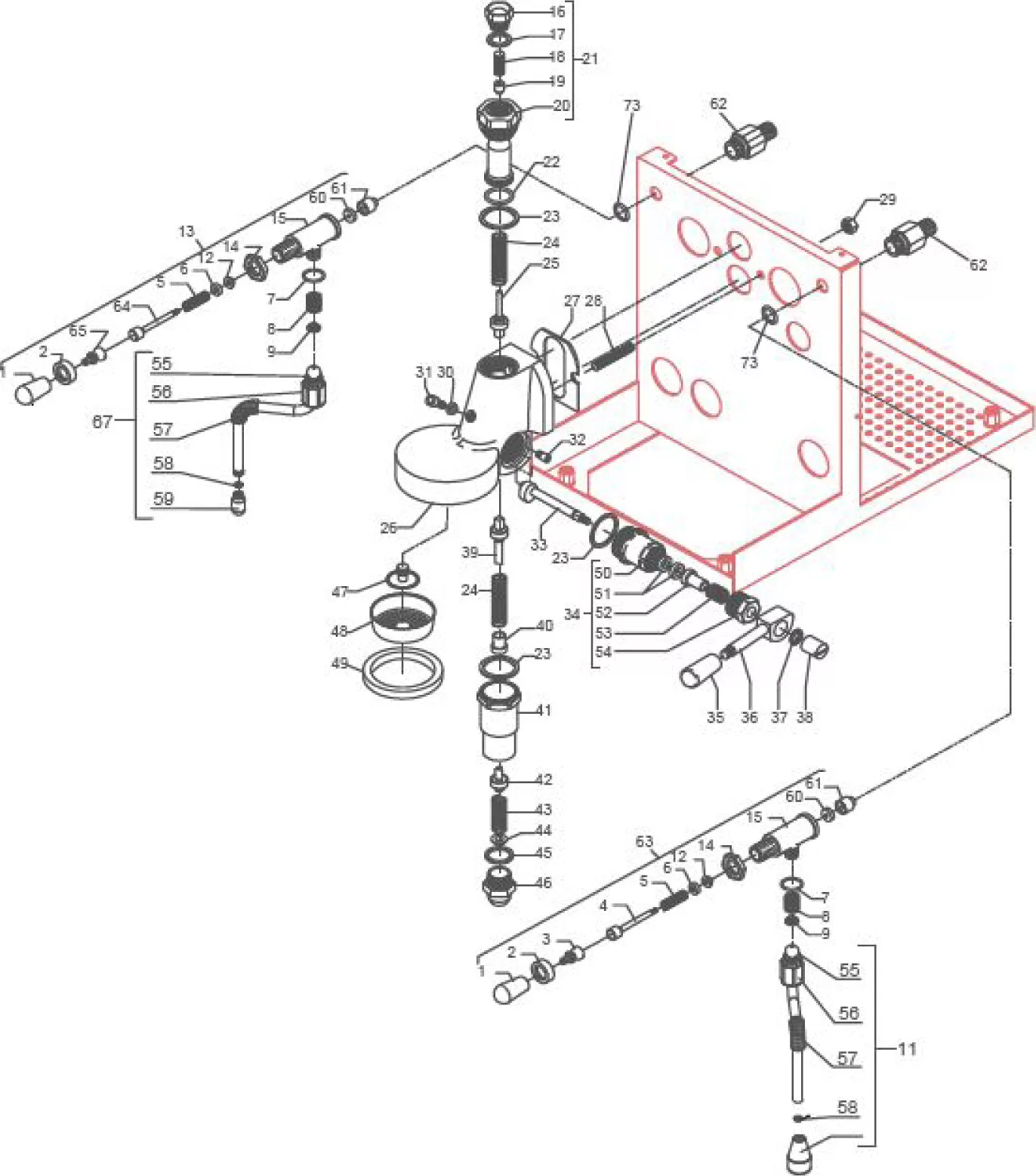 Parts Diagram Bezzera Magica PID | 1st-line.com